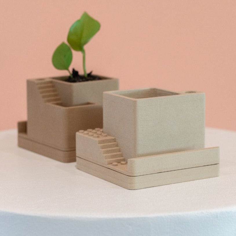 Architecture Desk Planter (recycled wood filament) – tripleeyelid